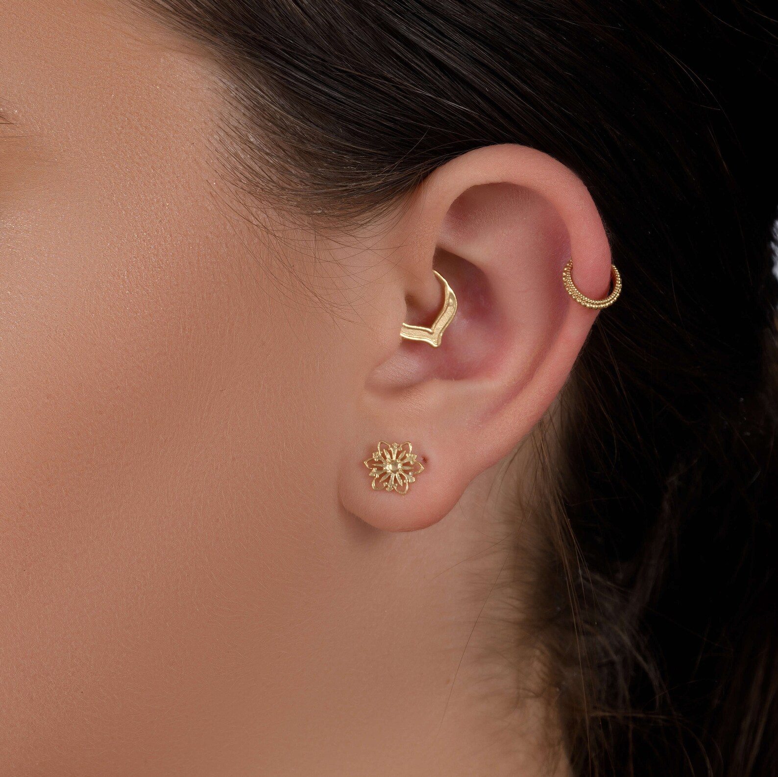 Gold Daith Ring Gold Earring for Daith Real Gold Daith - Etsy