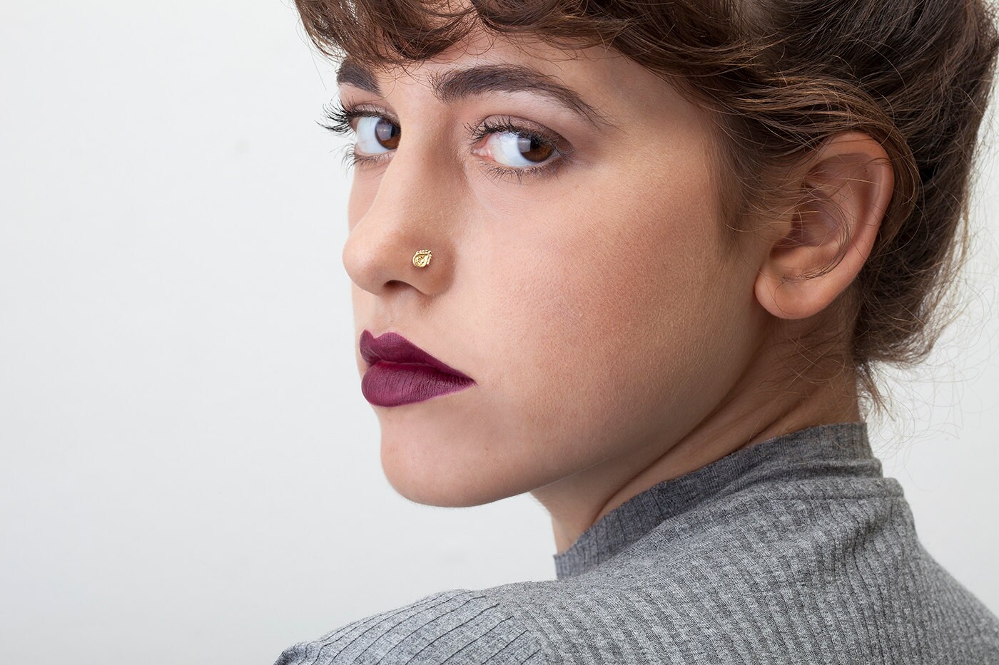 Nose Stud 14 karat Nose jewelry Gold stud Nose ring | Etsy