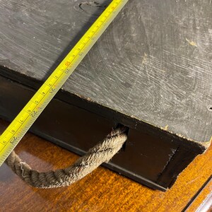 Vintage Wooden Homemade Box With Hasp Lockable Notches Rope Handle ...