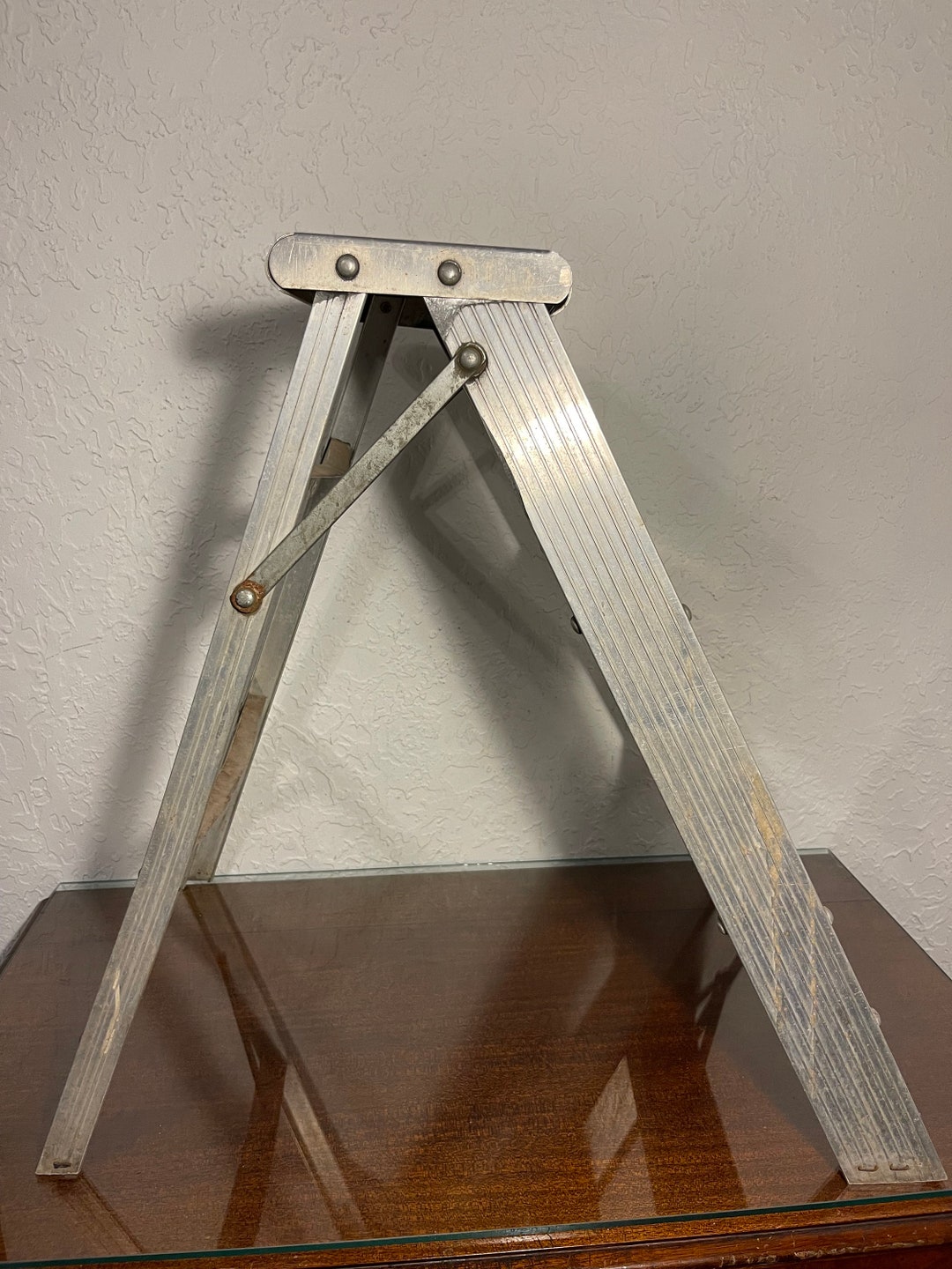 Vintage Aluminum Rid-jid Step Ladder Rarevintage Stepladder. Vintage JR ...