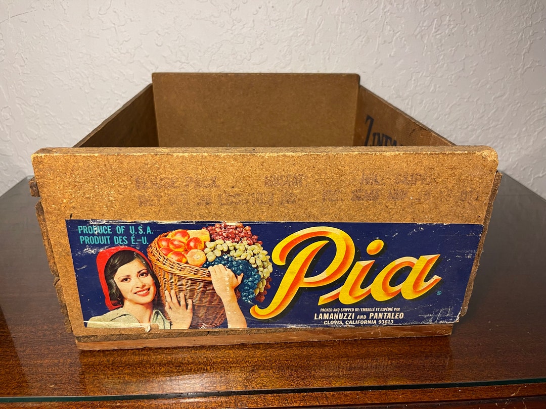 Vintage Wood Fruit Crate Pia Grape Crate Lamanuzzi Pantaleo - Etsy