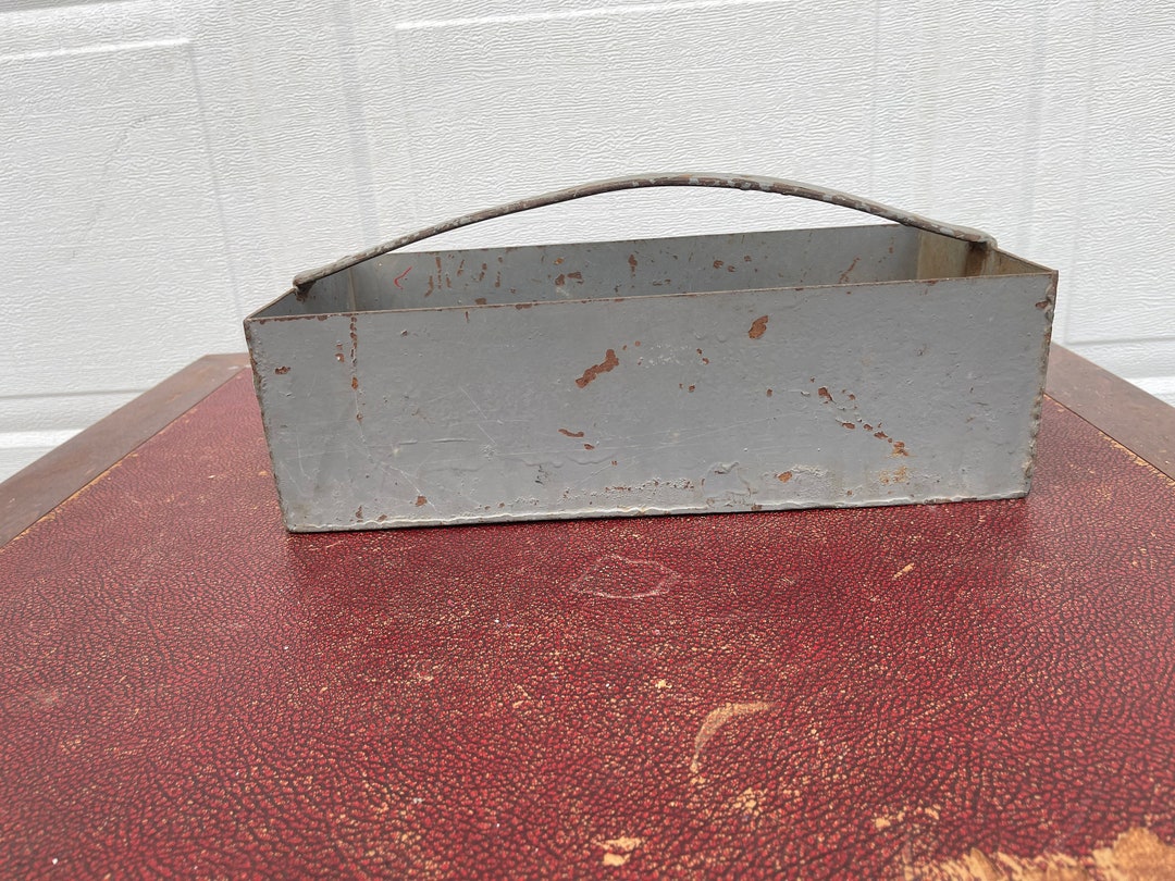 Vintage Homemade Steel Tool Caddy Carrying Tote. Tool Tray. Tool ...