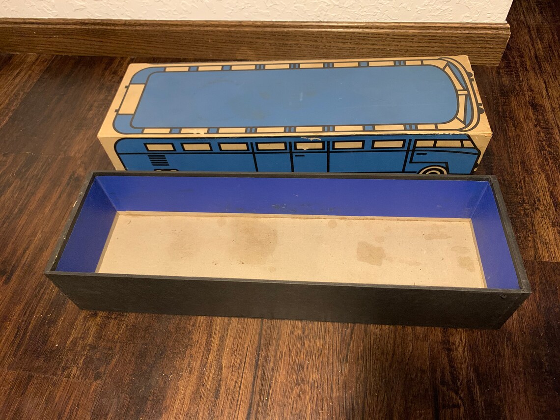 Vintage Thick Cardboard Bus Toy Storage Box. Vintage Toy. | Etsy