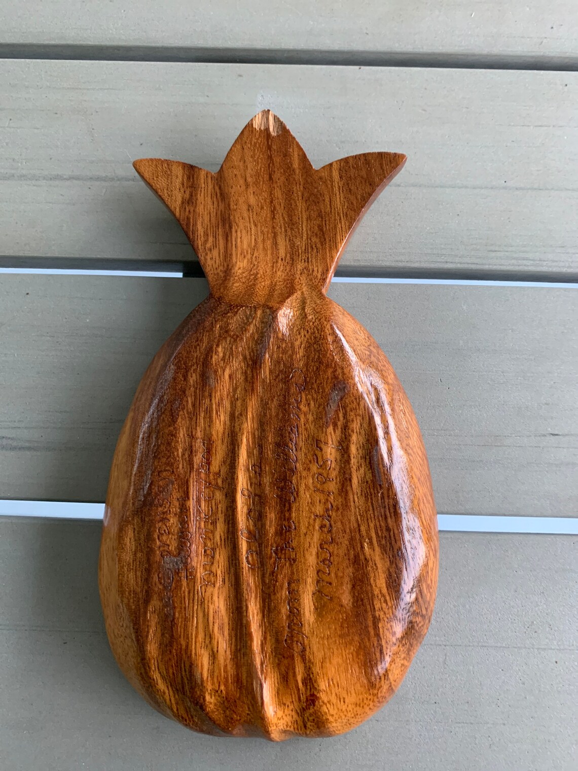 Vintage 1950's Monkey Pod Wood Pineapple Serving Bowl Tray - Etsy
