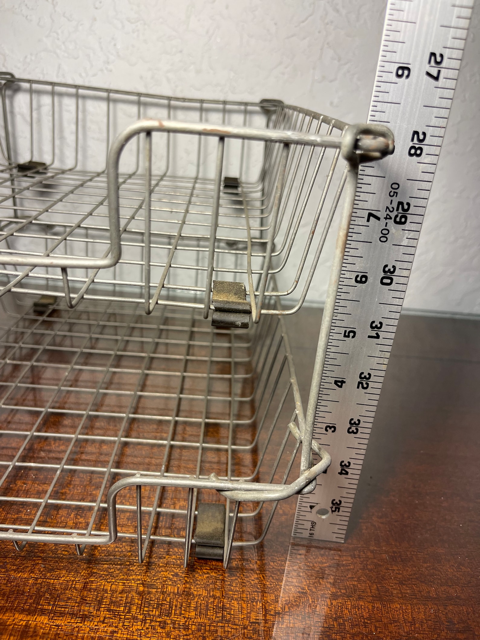 Vintage Wire Paper Trays With Rubber Feet Tiered Paper Tray Office ...