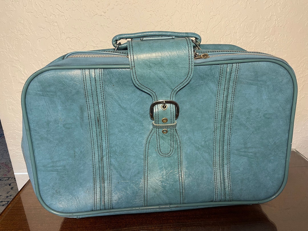 Vintage Retro Suitcase Luggage Vintage Blue Luggage Blue Suitcase ...