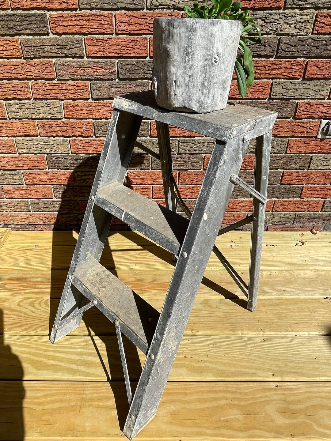 Vintage Superlight Ladder Step Stool Metal Folding Ladder - Etsy