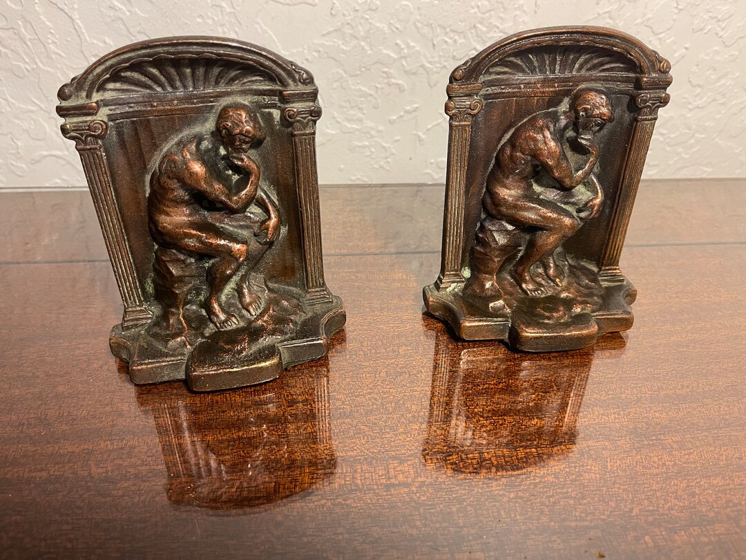 Vintage Bronze the Thinker Rodin Bookends Art Bookends. Philosophy Art ...