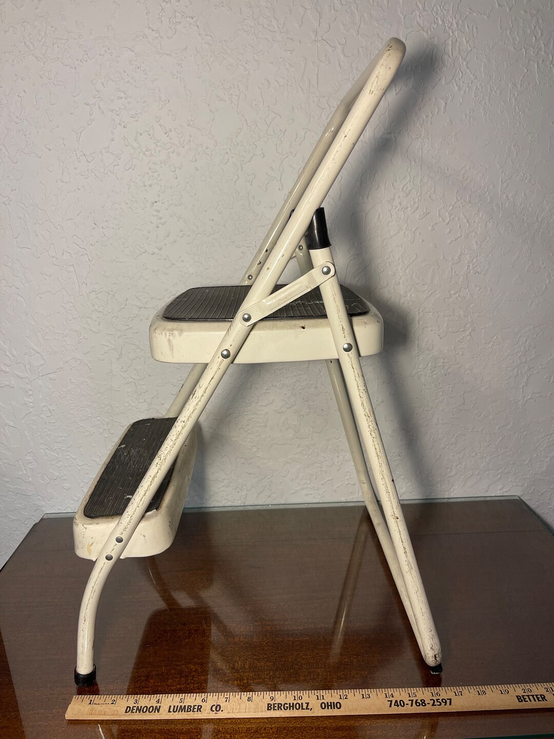 White Cosco Folding Stepstool Folding Stool Folding Ladder Cosco Step ...