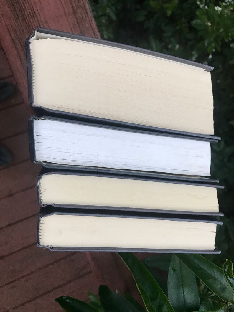 Gray Book Set Gold Writing Book Decor Instant Library Book - Etsy