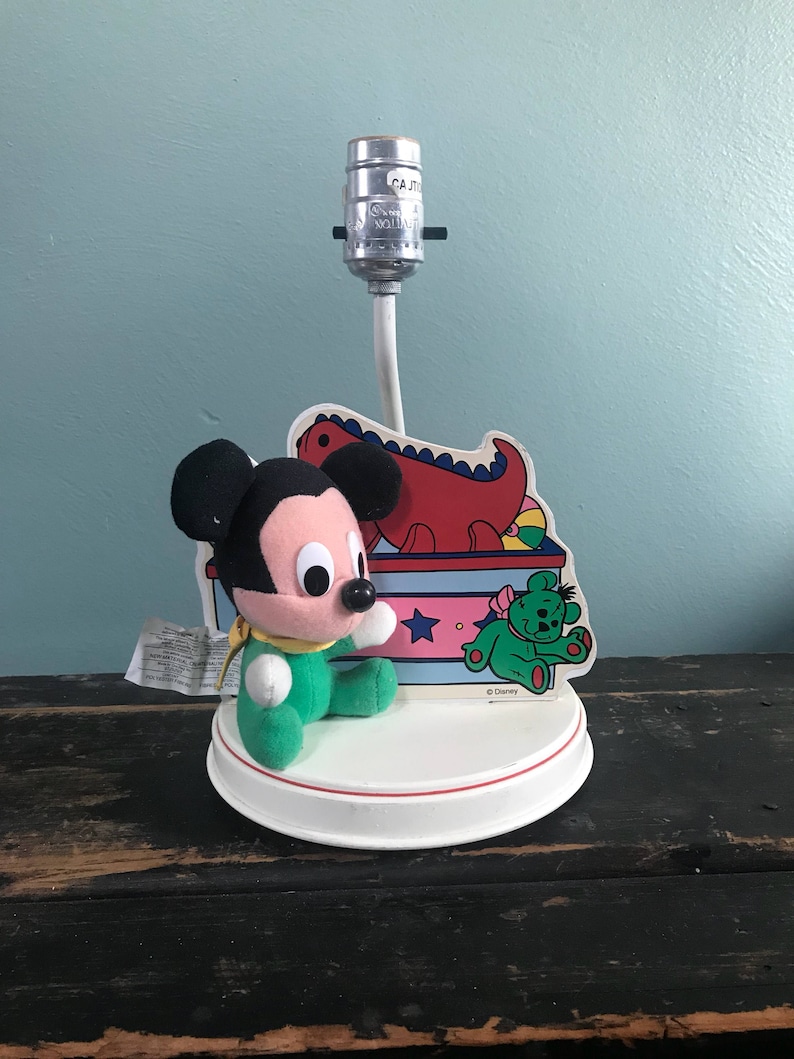 Walt Disney Table Lamp With Baby Mickey Mouse Disney Child Vintage ...