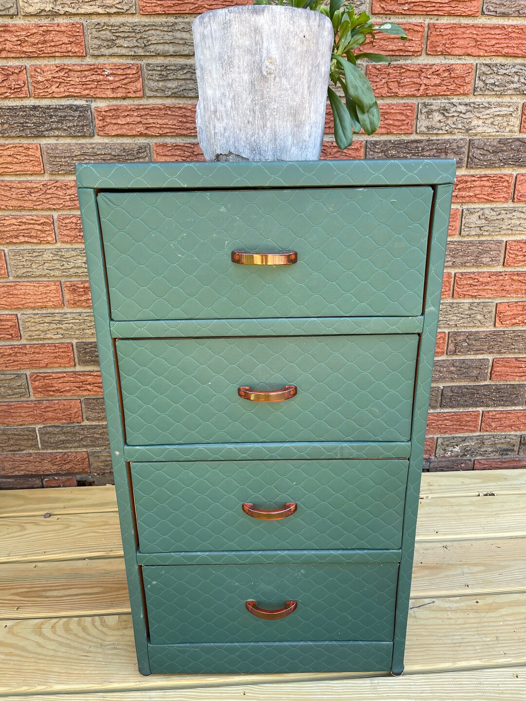 Vintage Cardboard Wood Storage Drawers Quilted Cardboard Wood Dresser ...