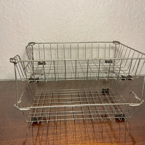 Vintage Wire Paper Trays Stacked Vintage Trays Tiered Paper Tray ...