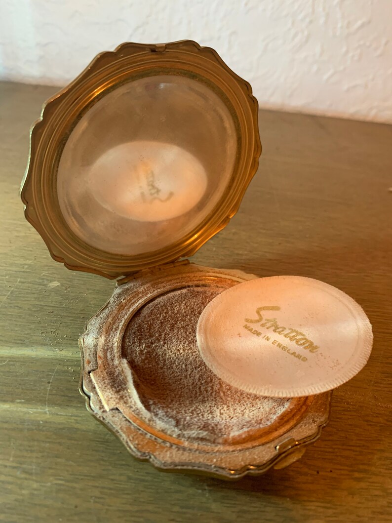 Vintage Stratton Compact Blue Enamel Floral Retro Makeup | Etsy