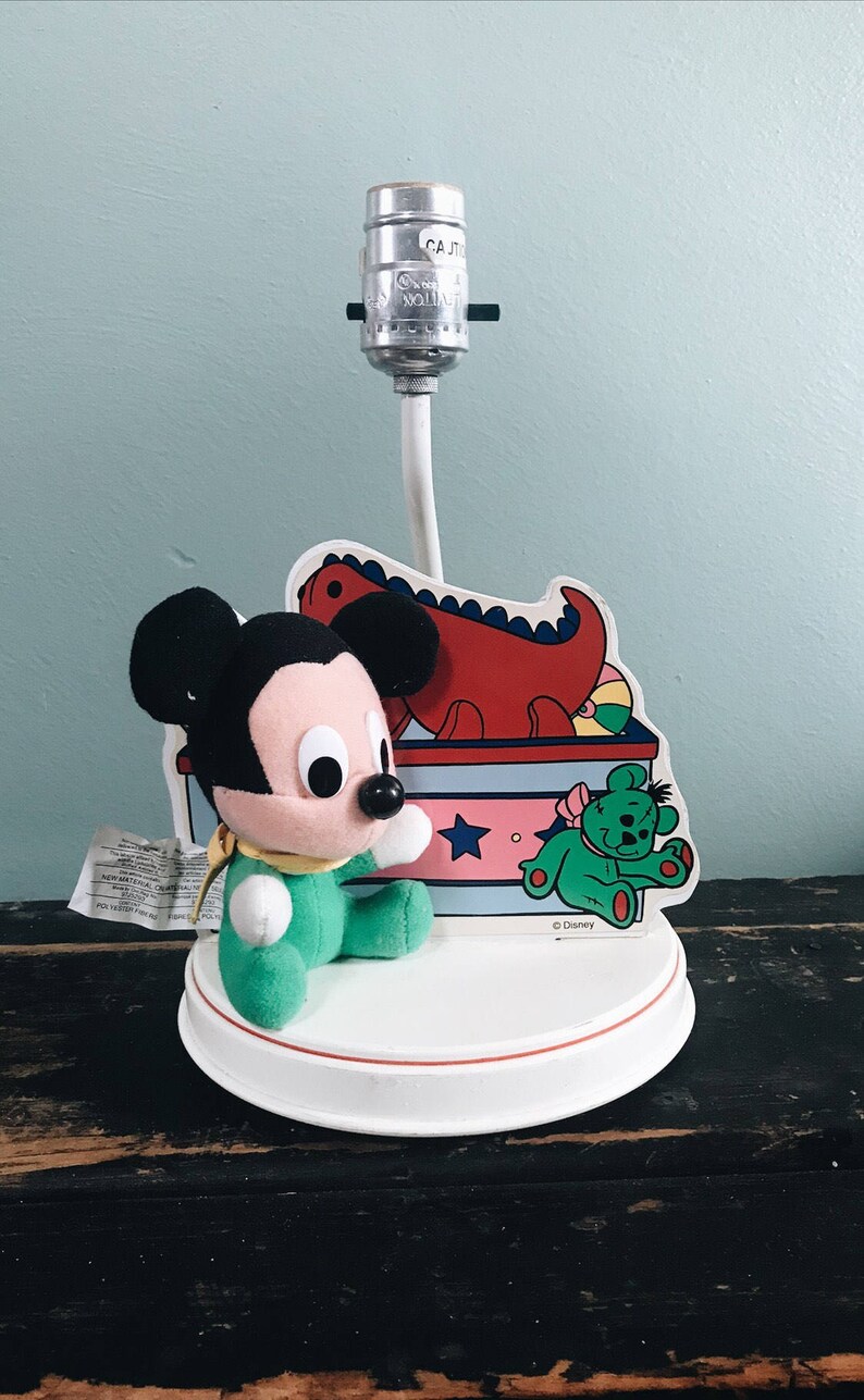 Walt Disney Table Lamp With Baby Mickey Mouse Disney Child - Etsy