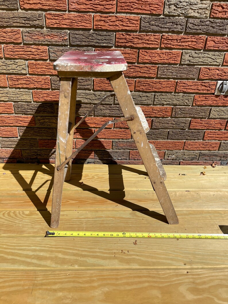 Vintage Wooden Ladder. Antique Step Ladder Step Stool. Goodform ...