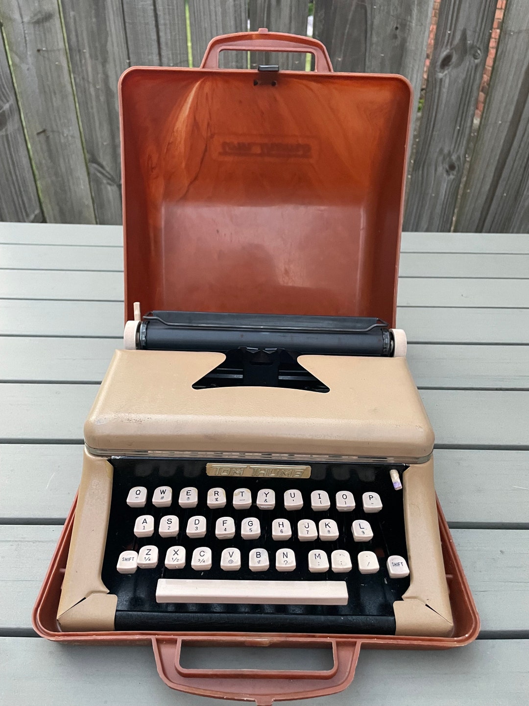 Vintage Tom Thumb Typewriter Case Box 1962 Model 1402 Western Stamping ...