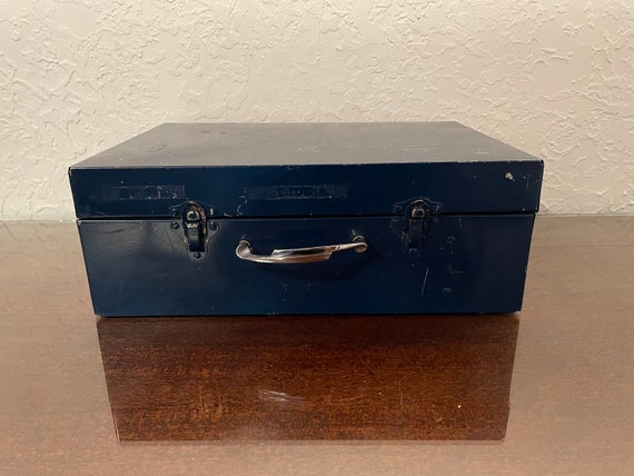 Vintage Blue Metal Tool Case Atco Metal Box Blue Metal Box | Etsy