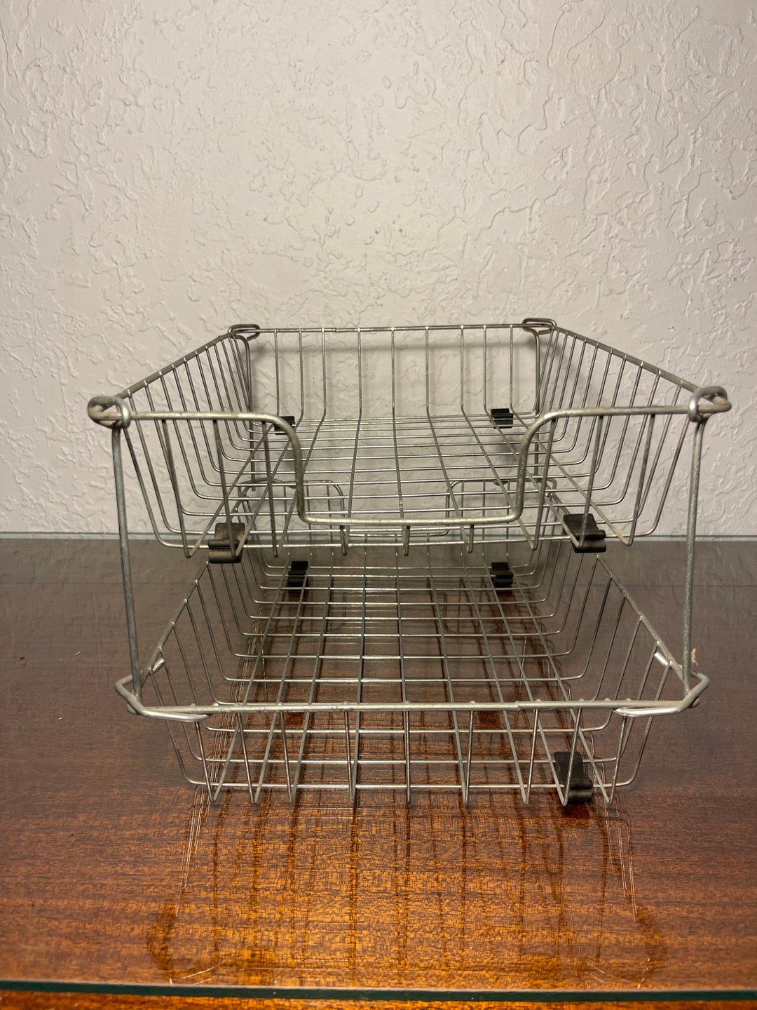 Vintage Wire Paper Trays Stacked Vintage Trays Tiered Paper Tray ...