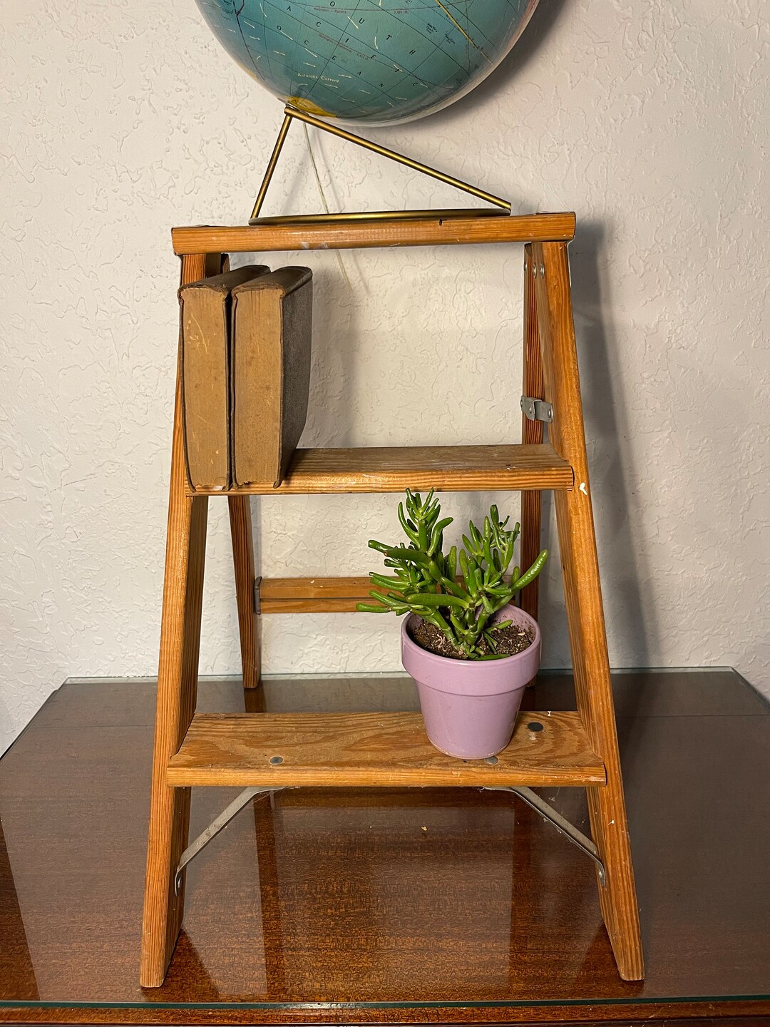 Vintage Wooden Stepladder Stepstool Kelly W-2 Ladder 1980s Wood Ladder ...