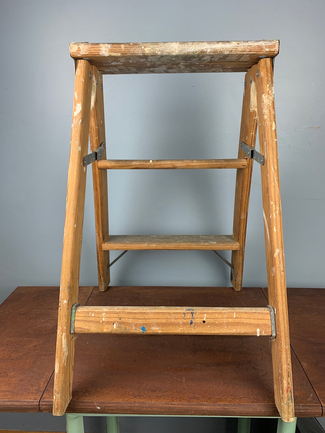 Vintage Household Natural Wooden 2 Foot Step Ladder Industrial - Etsy