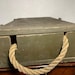 Vintage Wooden Homemade Box With Hasp Lockable Notches Rope Handle ...