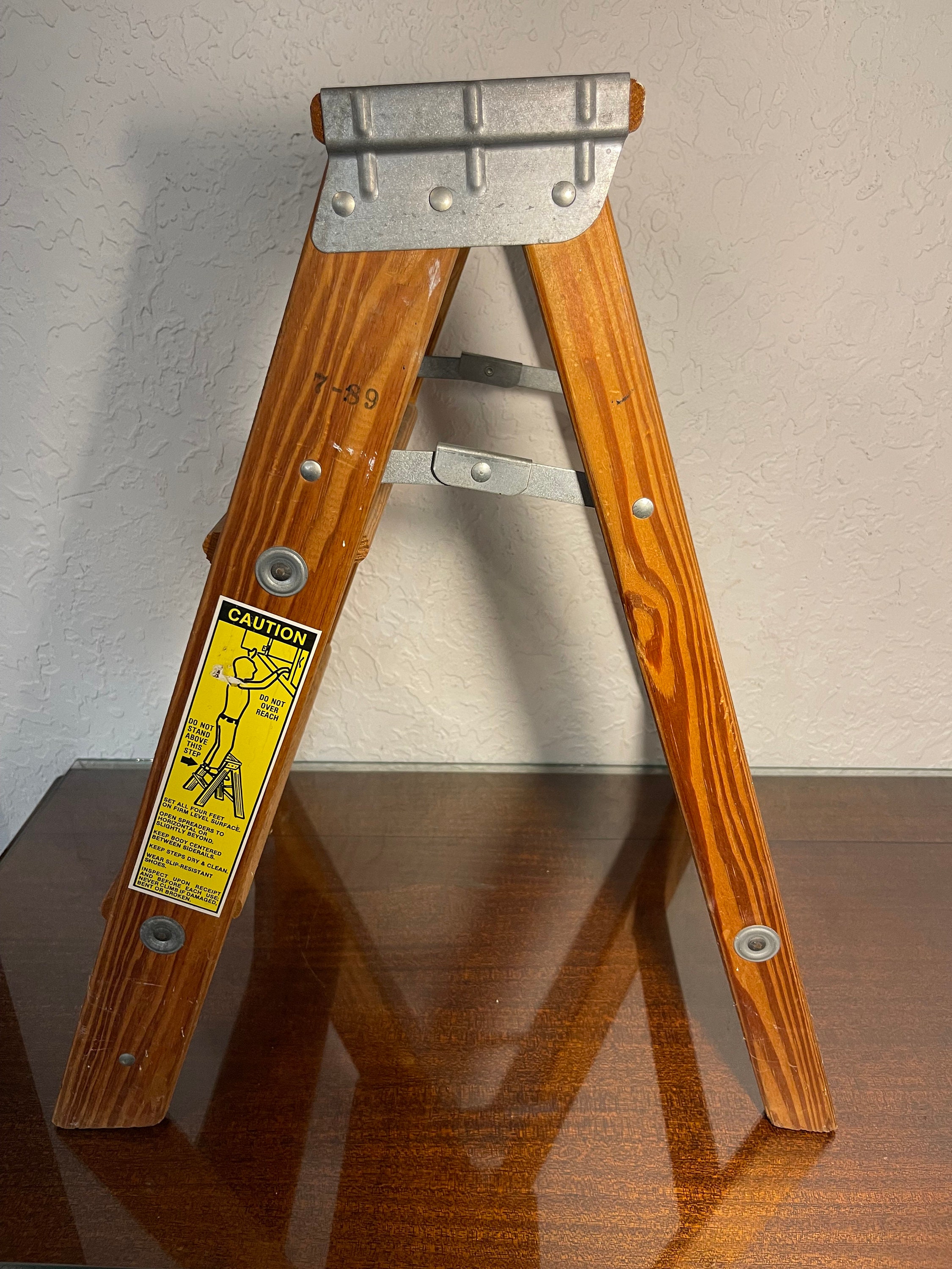 Vintage Wooden Stepladder Stepstool Kelly W-2 Ladder 1980s Wood Ladder ...