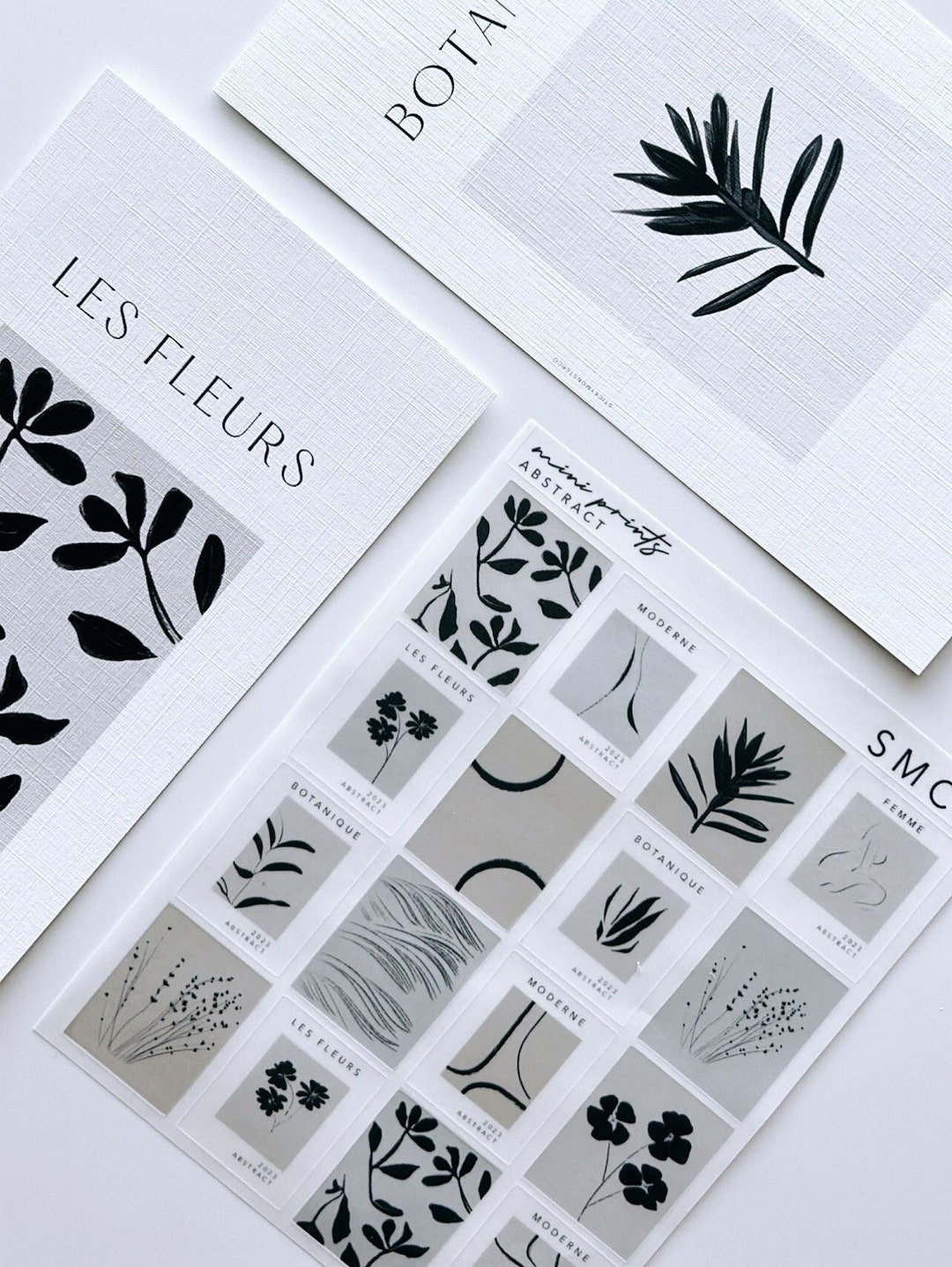 Mini Art Print Sticker Sheet - Minimal, Abstract, Modern, Minimal Bujo ...