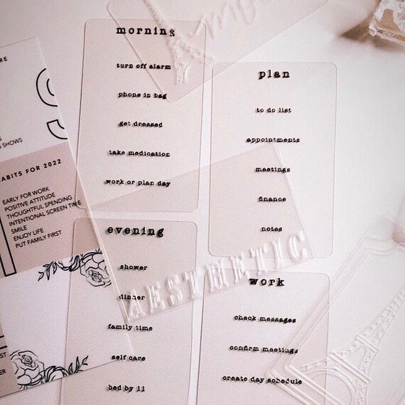 Set of 4 Custom Task Cards Task Reminder Card Planner - Etsy