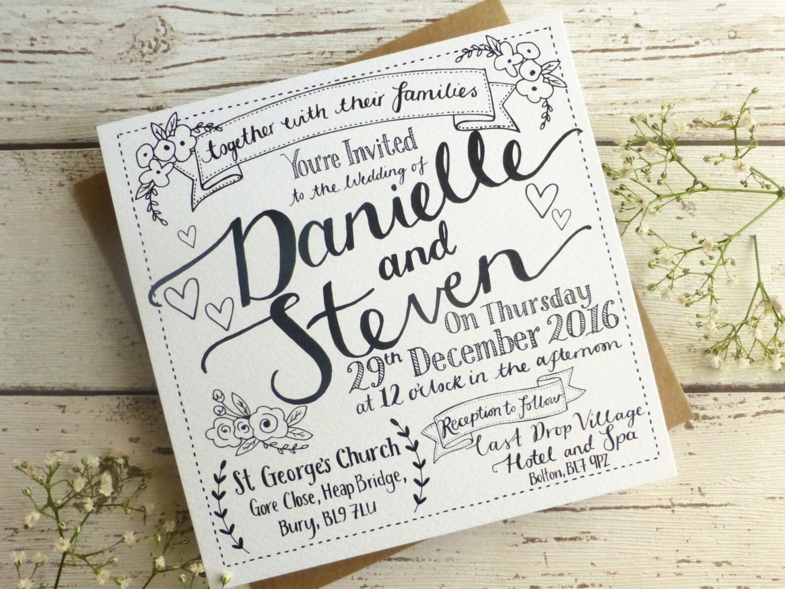 Hand Lettered Wedding Invitation - Etsy
