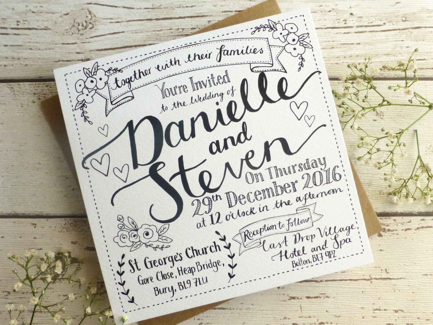 Hand Lettered Wedding Invitation - Etsy