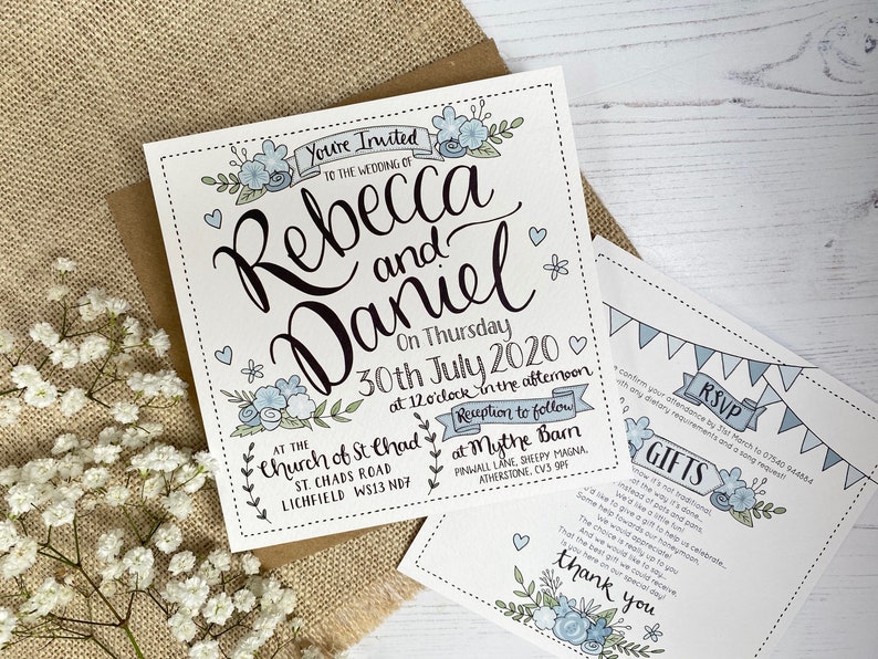 Hand Lettered Wedding Invitation - Etsy