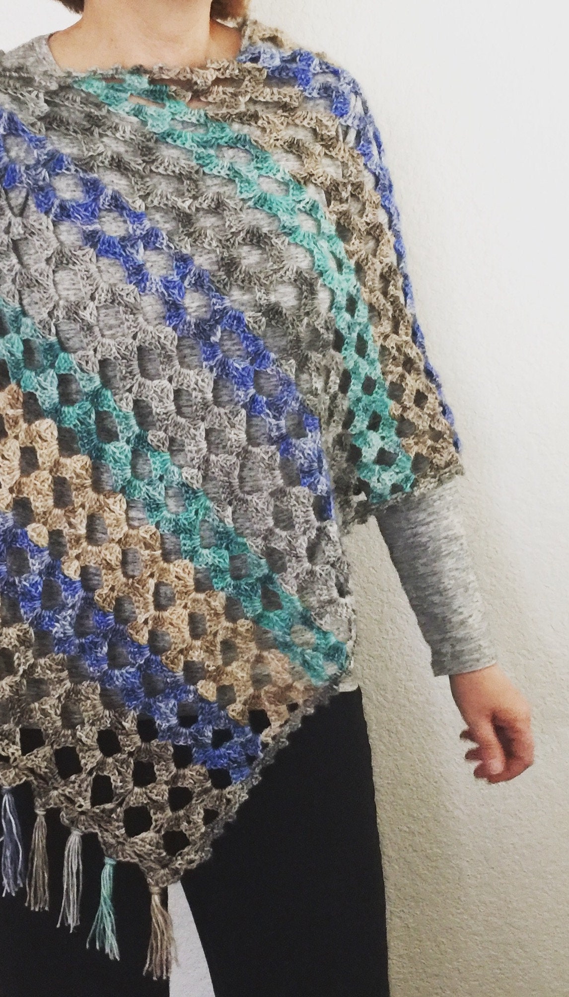 Crochet Poncho Pattern: Wide Open Spaces | Etsy