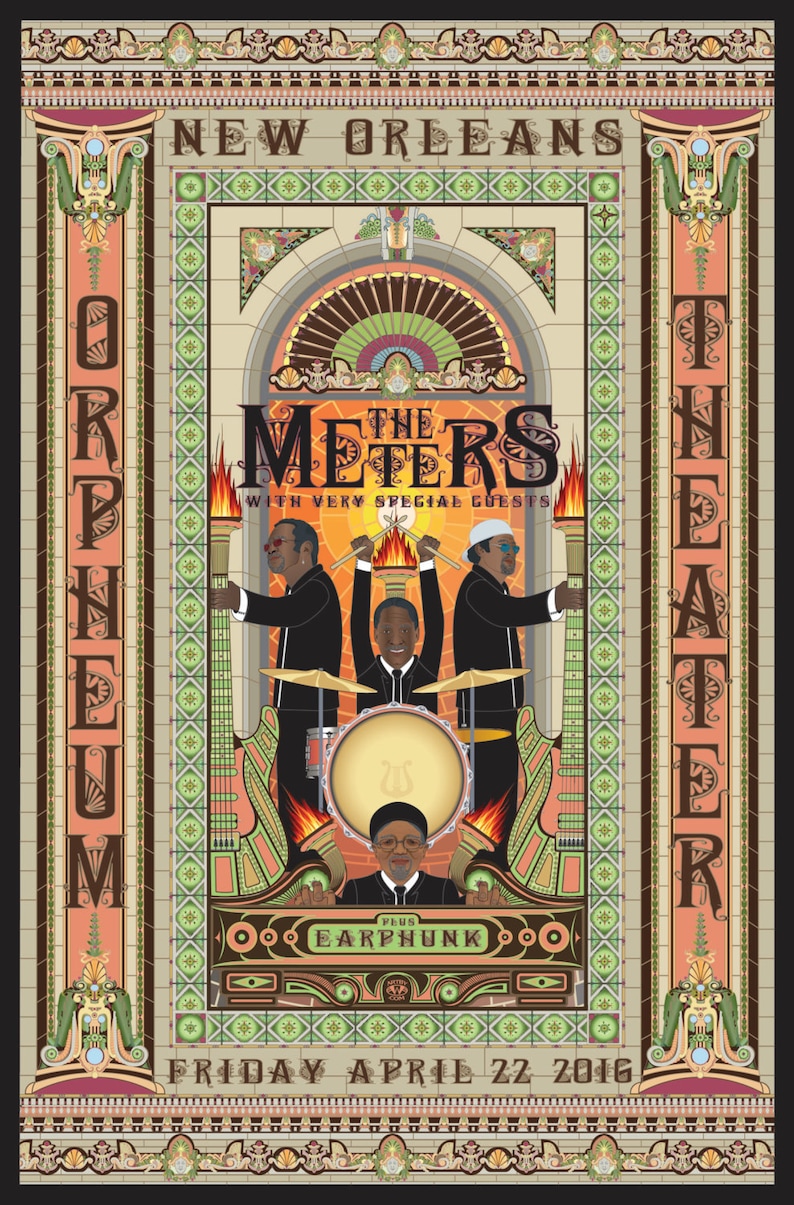 11x17 Color Poster for the Meters at the Orpheum Theater New Orleans - Etsy