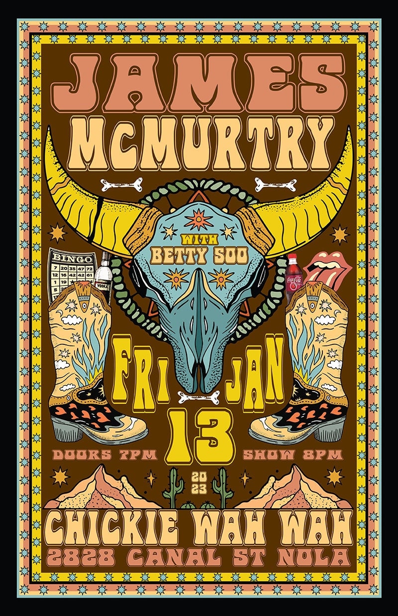 11x17 Color Poster for James Mcmurtry at Chickie Wah Wah New Orleans - Etsy