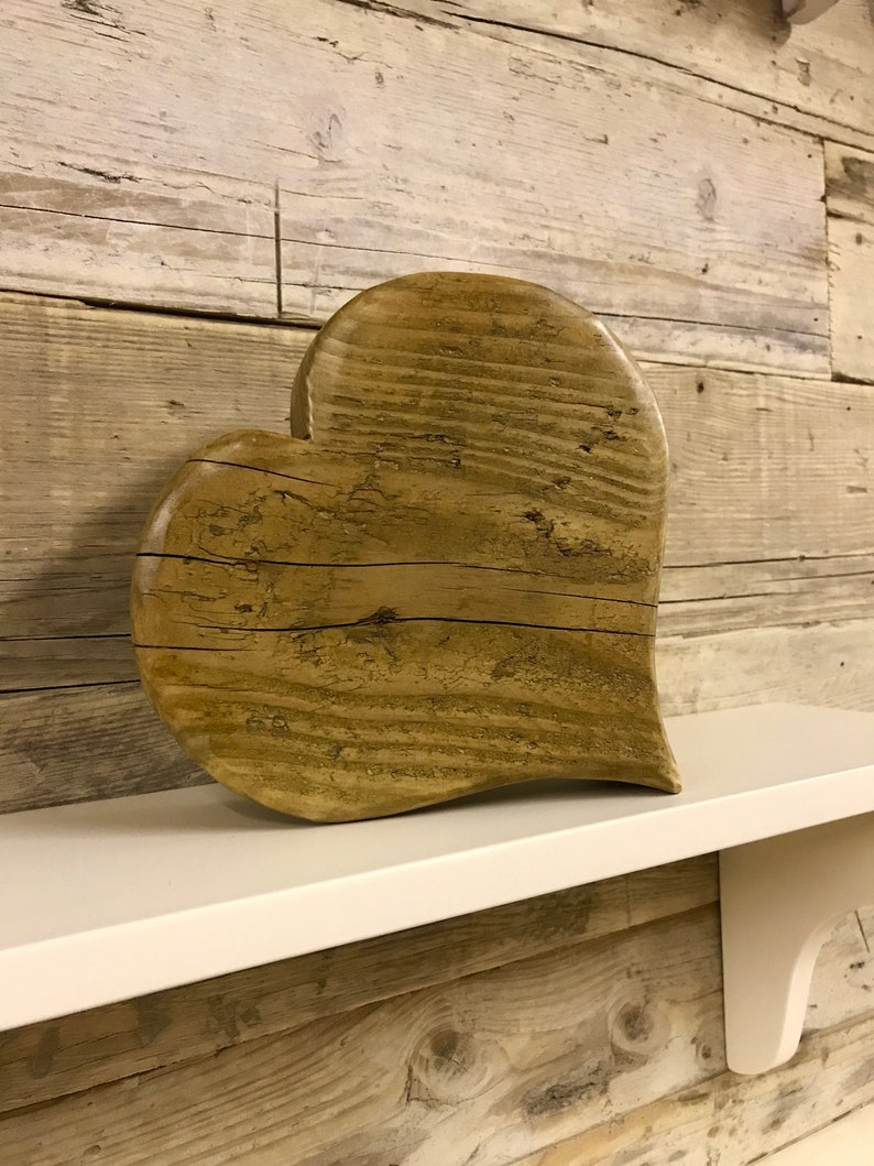 Valentine Heart Reclaimed Old Timber Big Chunky Hand Carved - Etsy Ireland