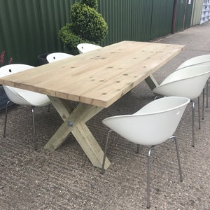 Garden Outdoor Patio Terrace X Frame Dining Table - Etsy UK