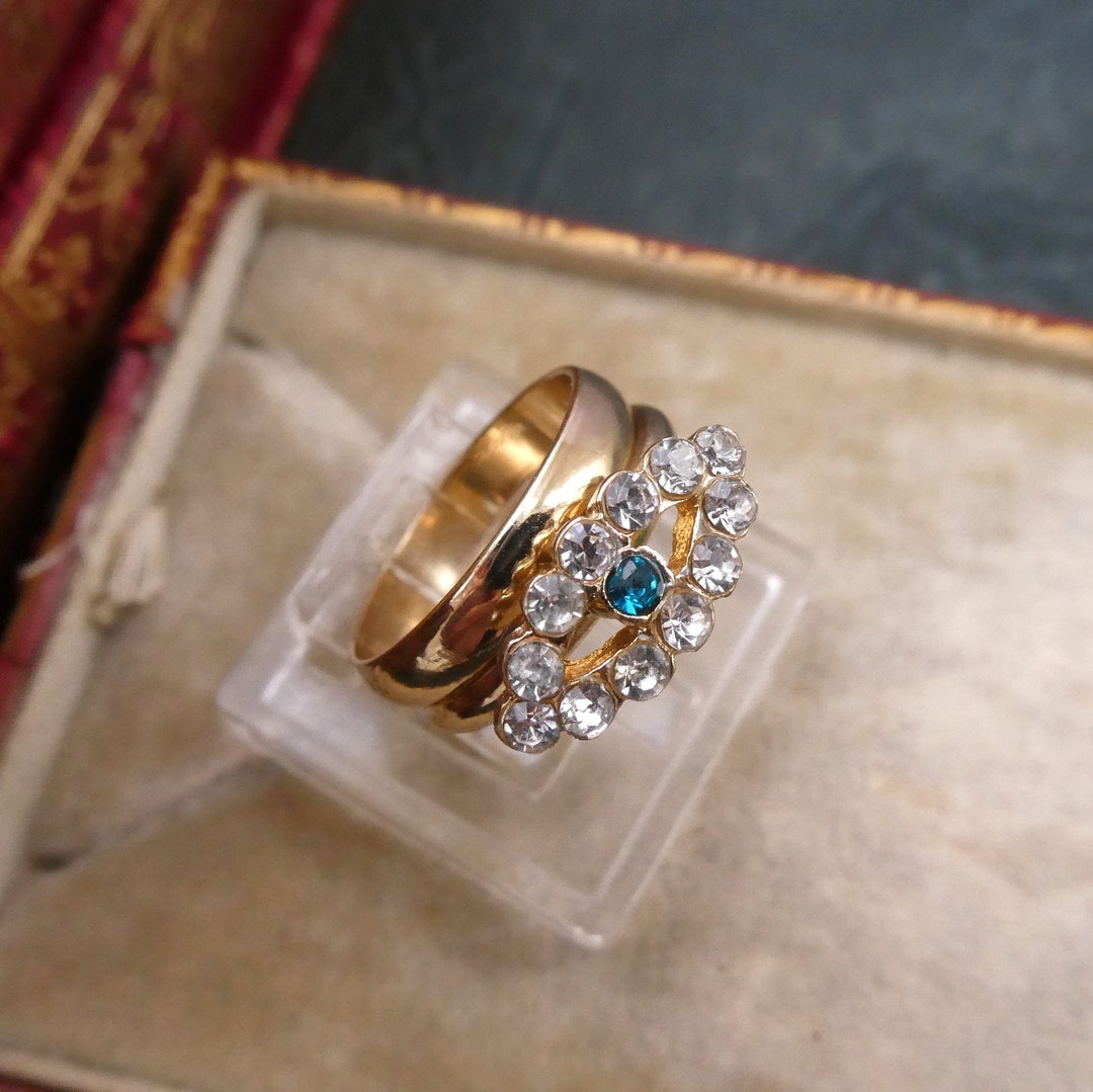 Vintage Child Ring Lot Stackable Crystal Rings UK Sz G USA - Etsy