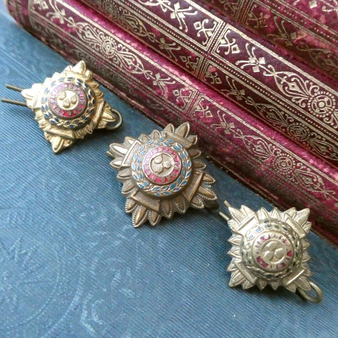 3 Vintage Order of the Bath British Military Pips Rank Indicators. Tria ...