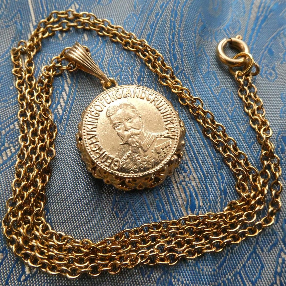 Rare Antique George V Medal Locket Photo Frame WWI Era English Royal ...