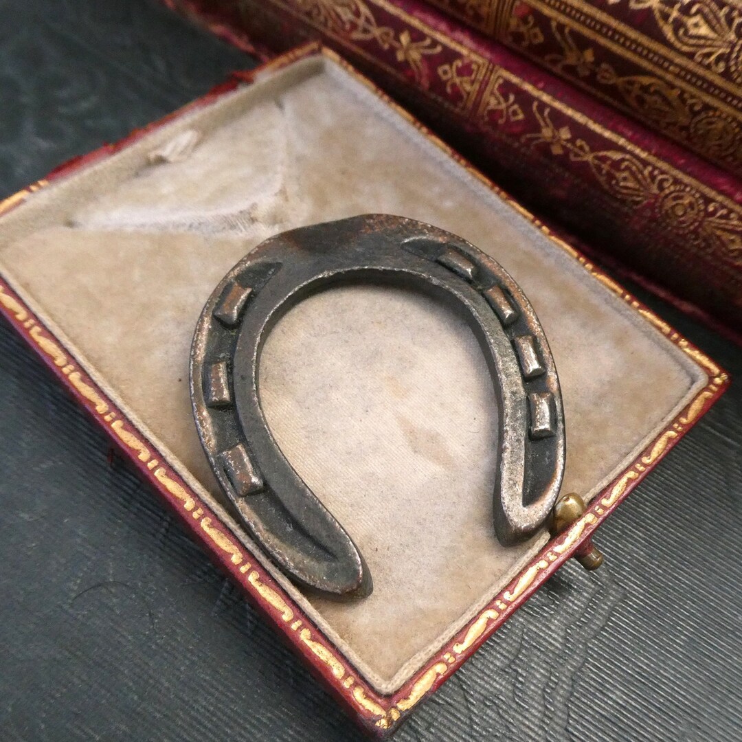Antique Lucky Horseshoe, Miniature Forged Iron Horse Shoe New Year 2024 ...