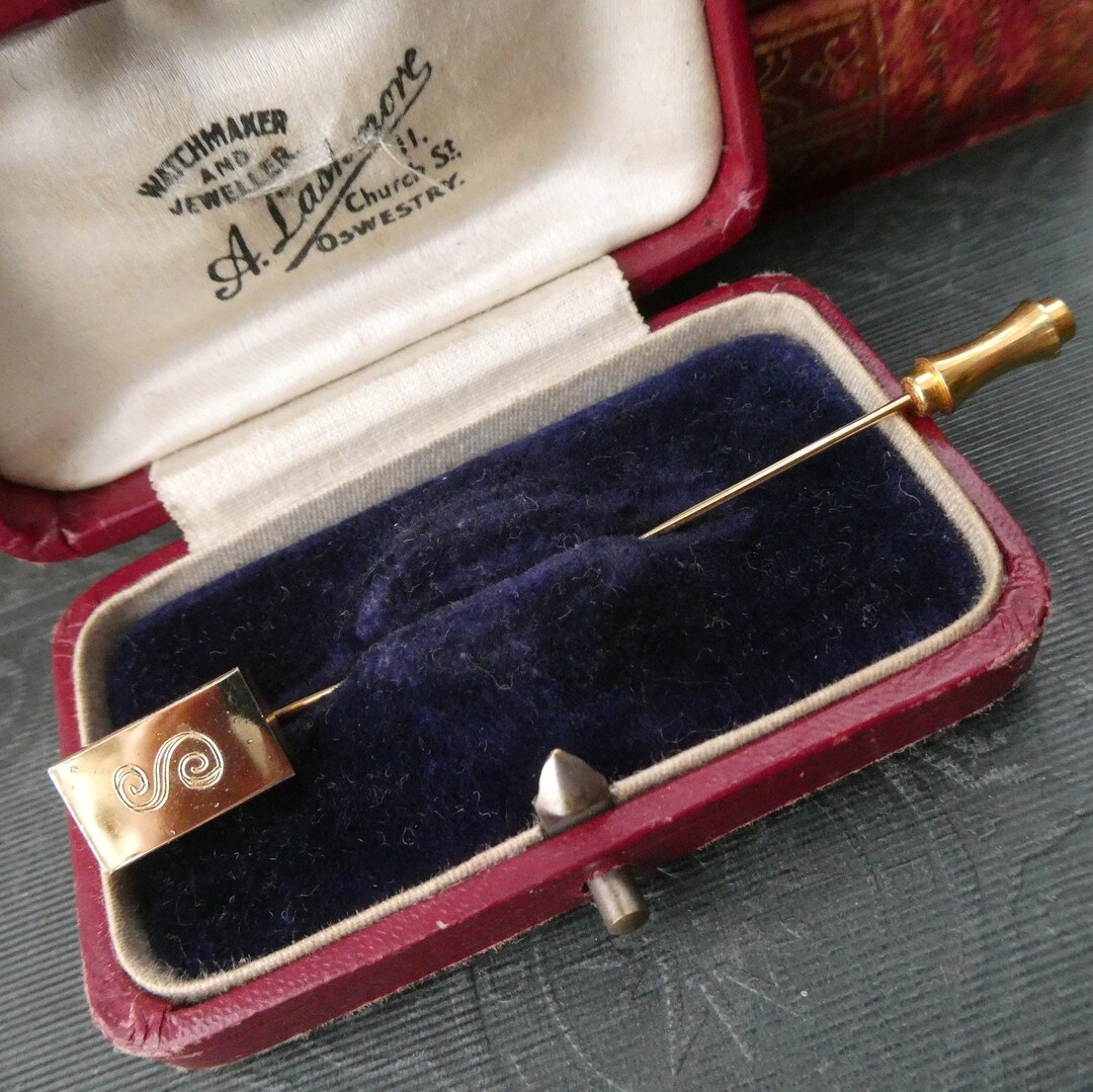 Vintage S Initial Letter Tie Pin Stick Pin - Etsy