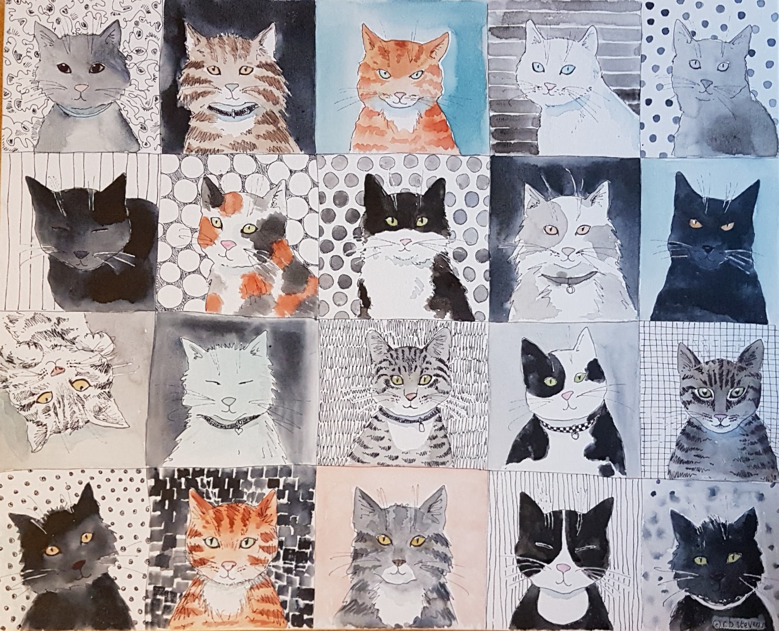 Monochrome Cats | Etsy