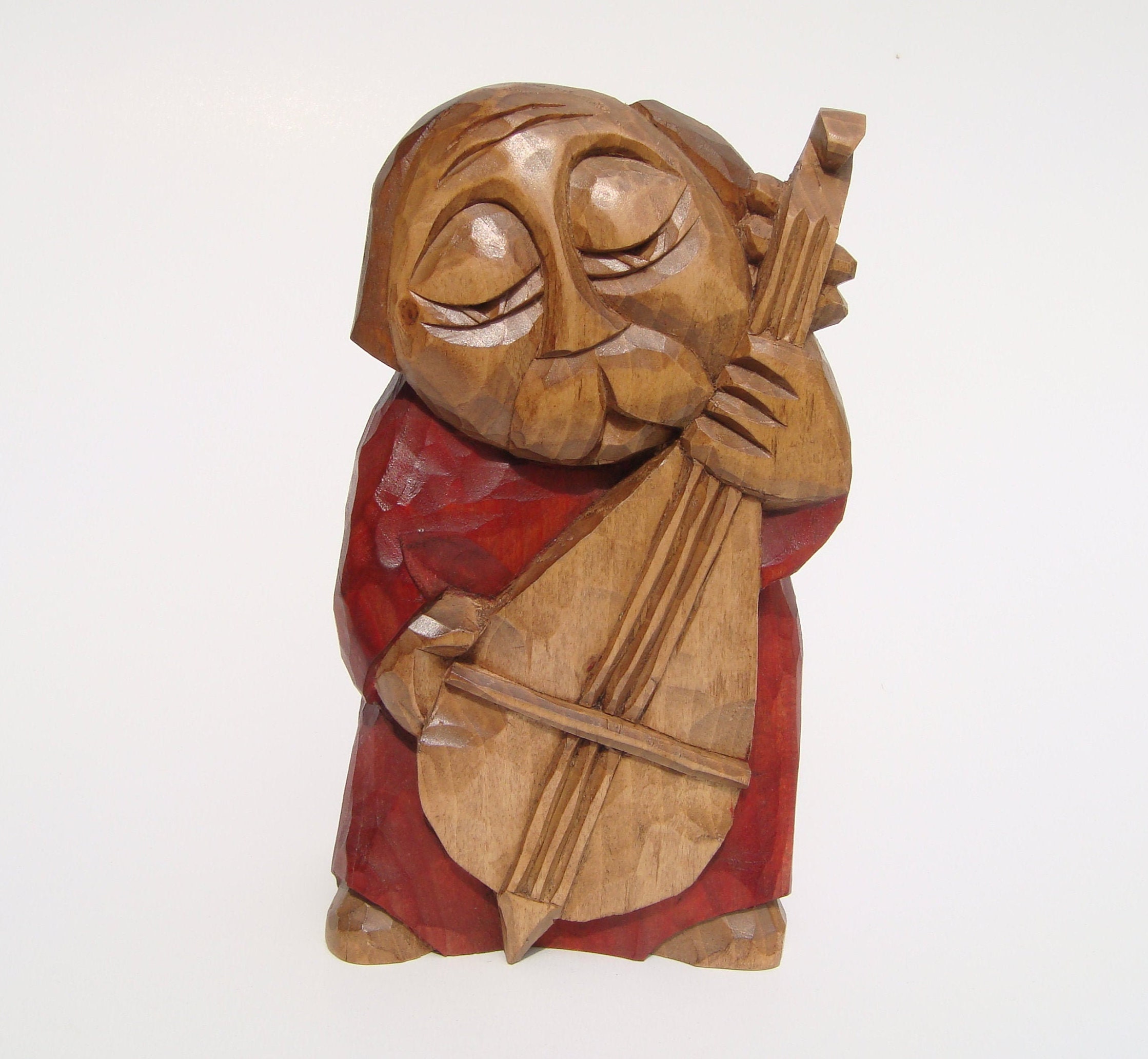 CONTRABASSIST handcrafted wooden sculpture | Etsy