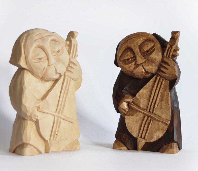 CONTRABASSIST Handcrafted Wooden Sculpture | Etsy
