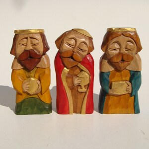 Figures THREE KINGS -handcrafted Wooden Sculptures - Etsy