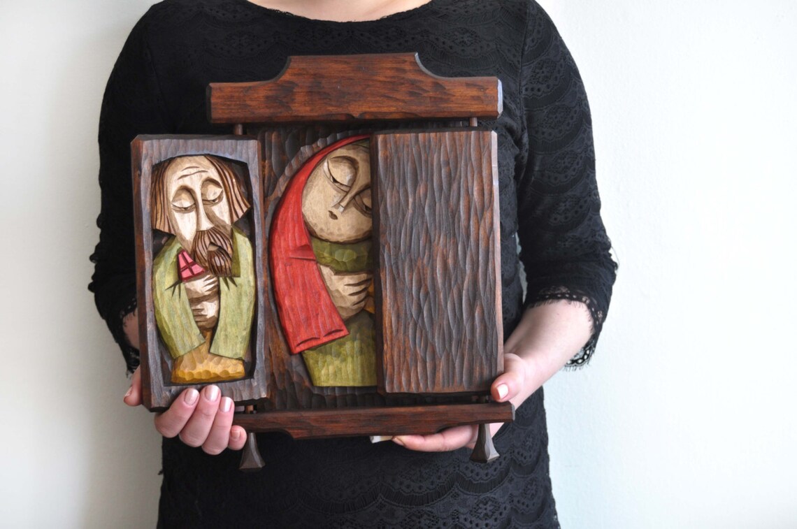 TRIPTYCH Carved Sculpture - Etsy
