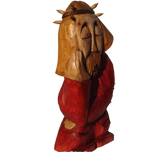 PENSIVE JESUS CHRIST Handcrafted Wooden Sculpture - Etsy