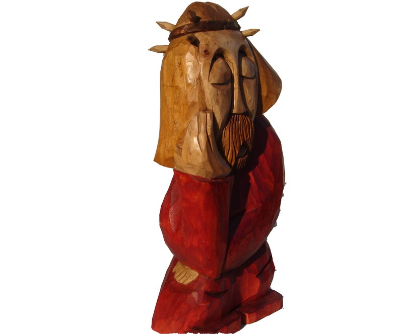PENSIVE JESUS CHRIST Handcrafted Wooden Sculpture - Etsy