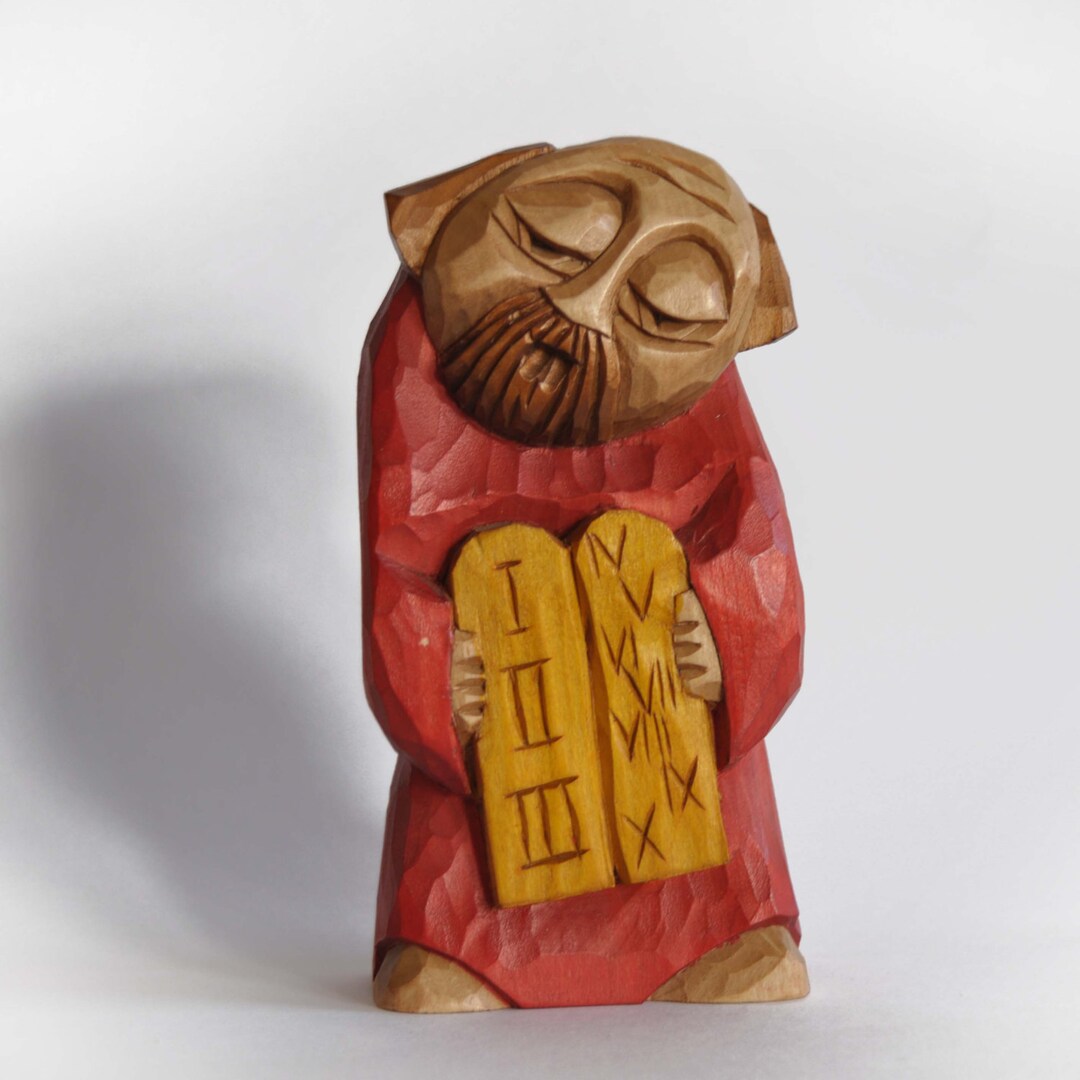 MOSES Handcrafted Wooden Sculpture - Etsy